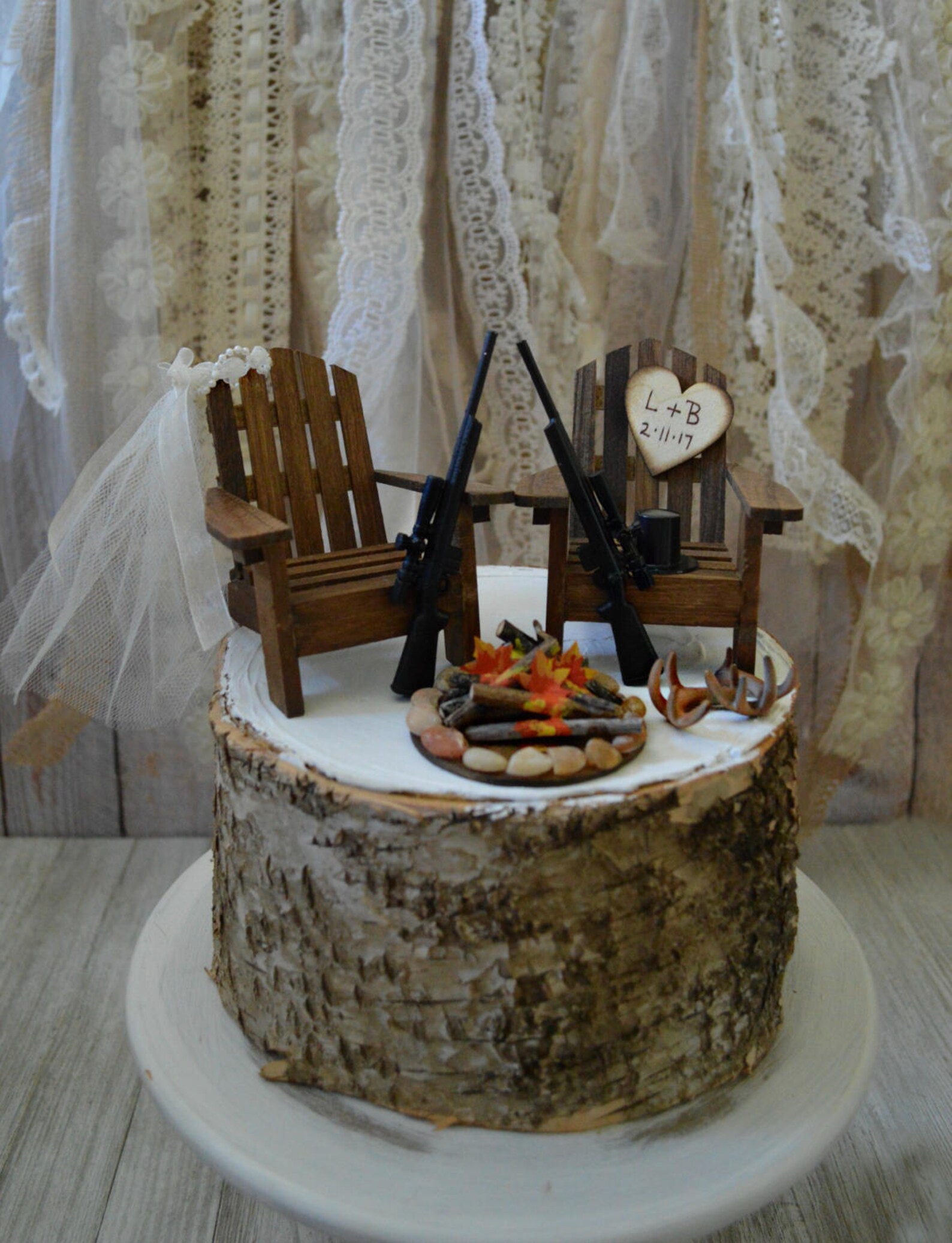 Deer Hunting Gun Wedding Cake Topper Hunting Bride Groom Shot - Etsy