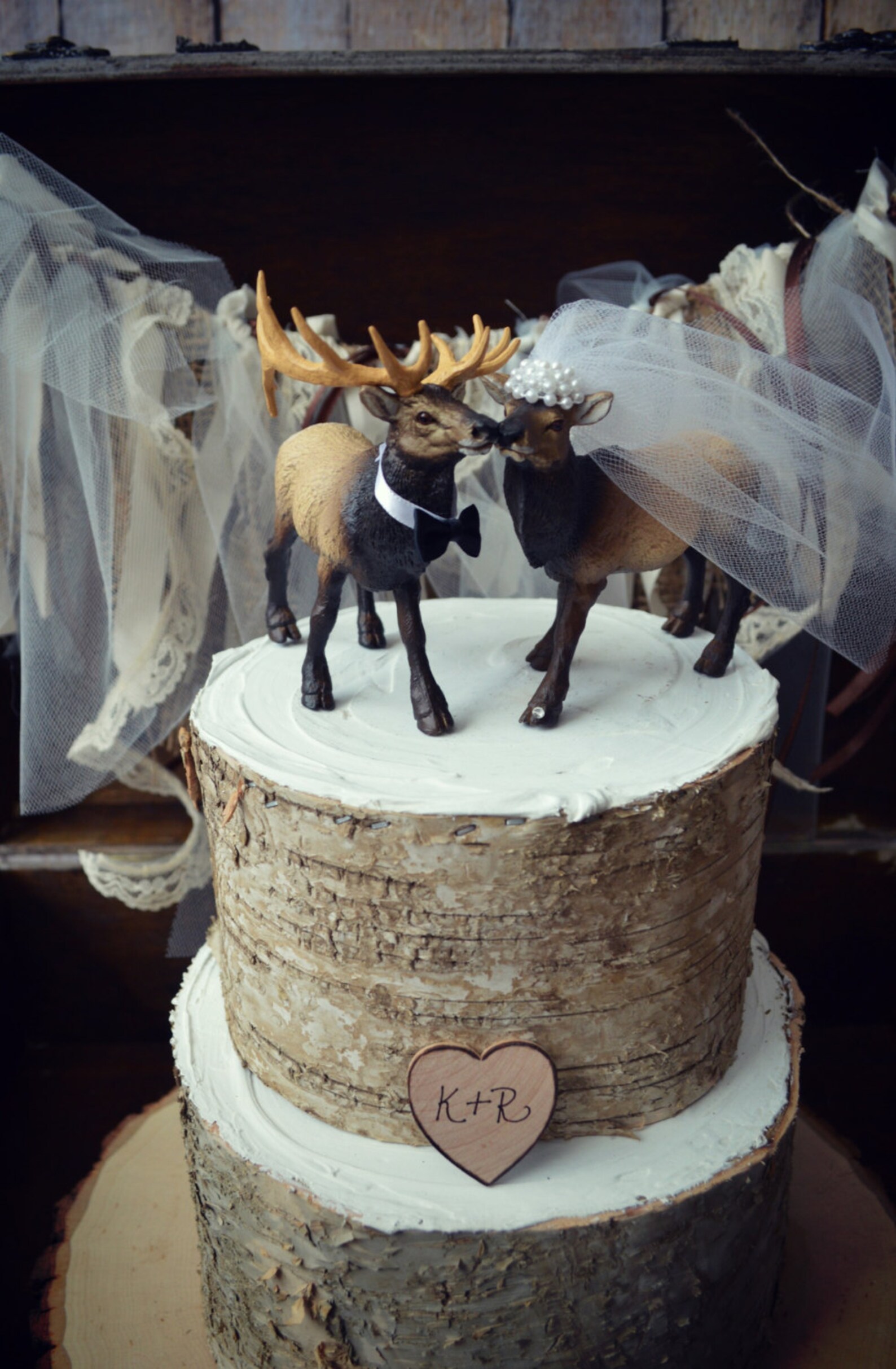 Elk-elk Hunter-wedding Cake Topper-hunting - Etsy