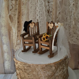Rocking Chair Wedding Cake Topper Country Weddings Rustic Sunflowers ...