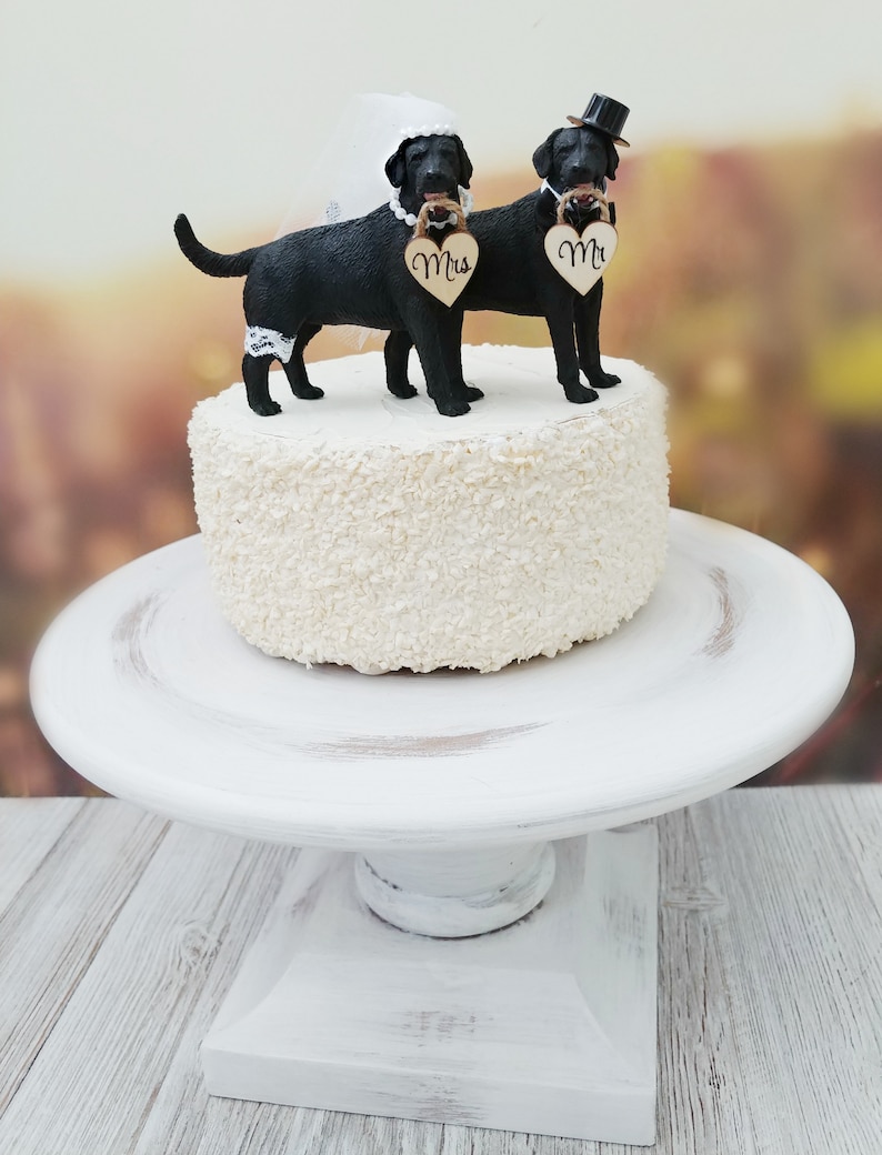 Black Labrador Retriever Wedding Cake Topper Animal Bride and - Etsy