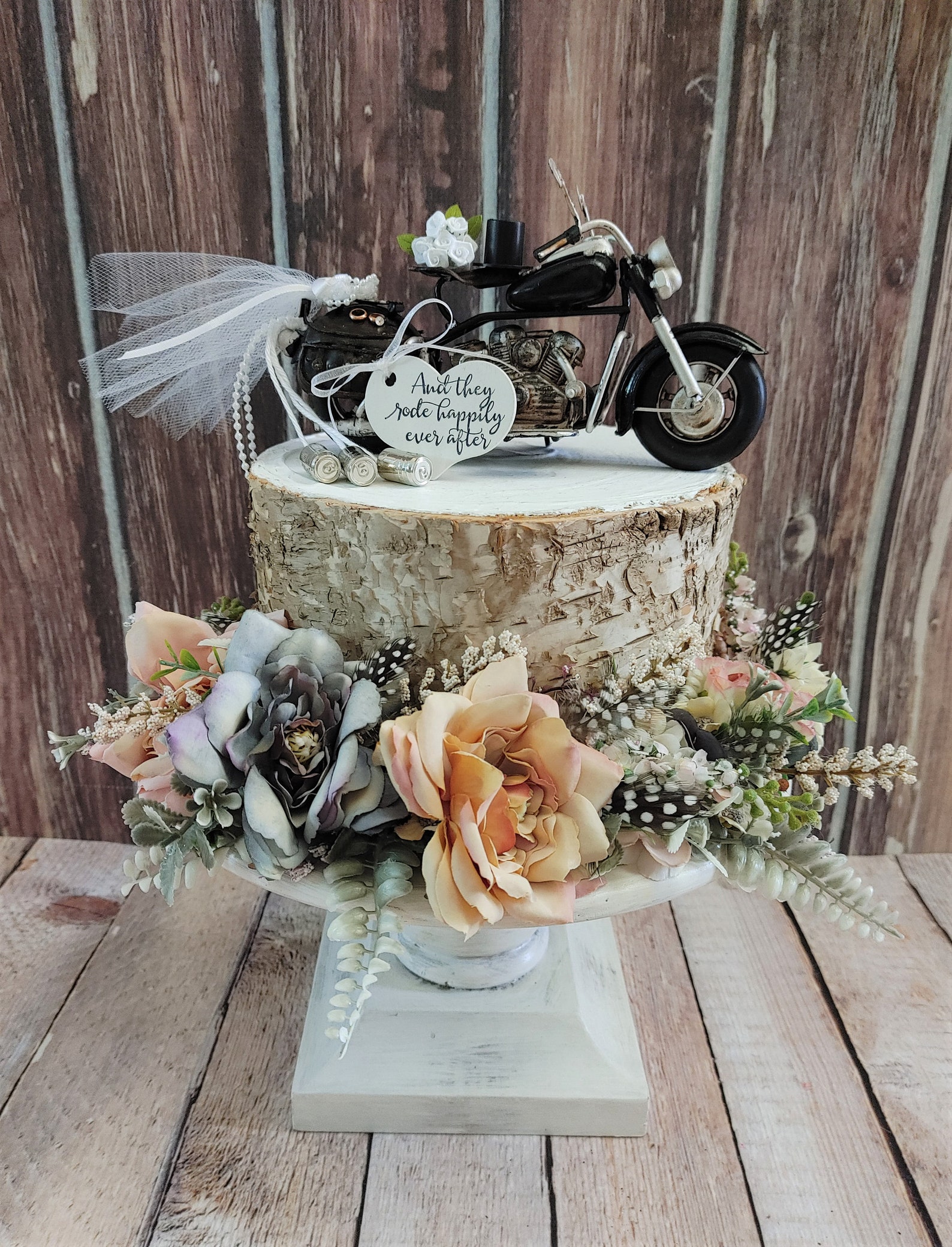 Motorcycle Wedding Cake Topper Harley Rider Motorcycle Theme Wedding ...