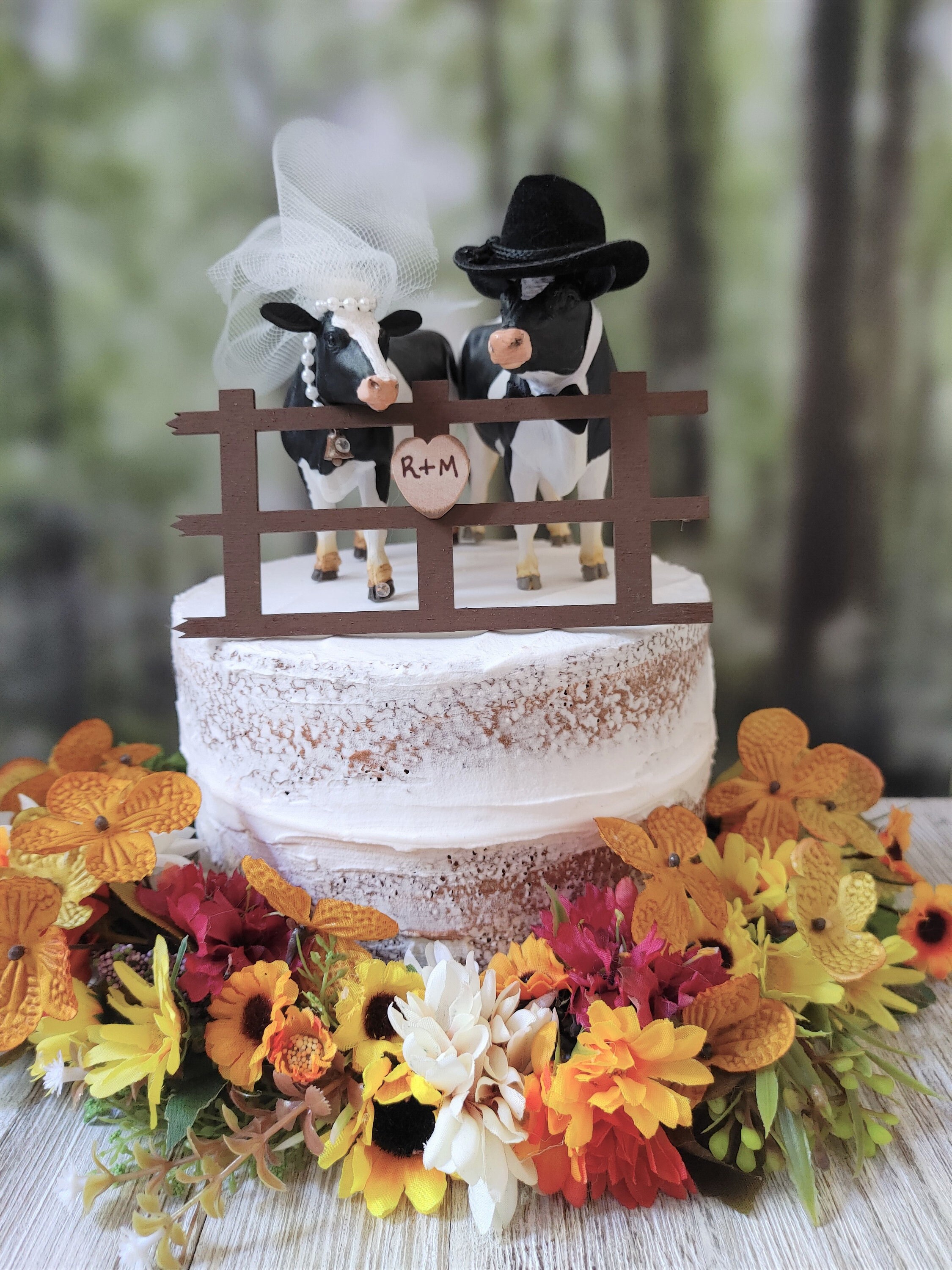Country Wedding Cake Toppers Bride Groom