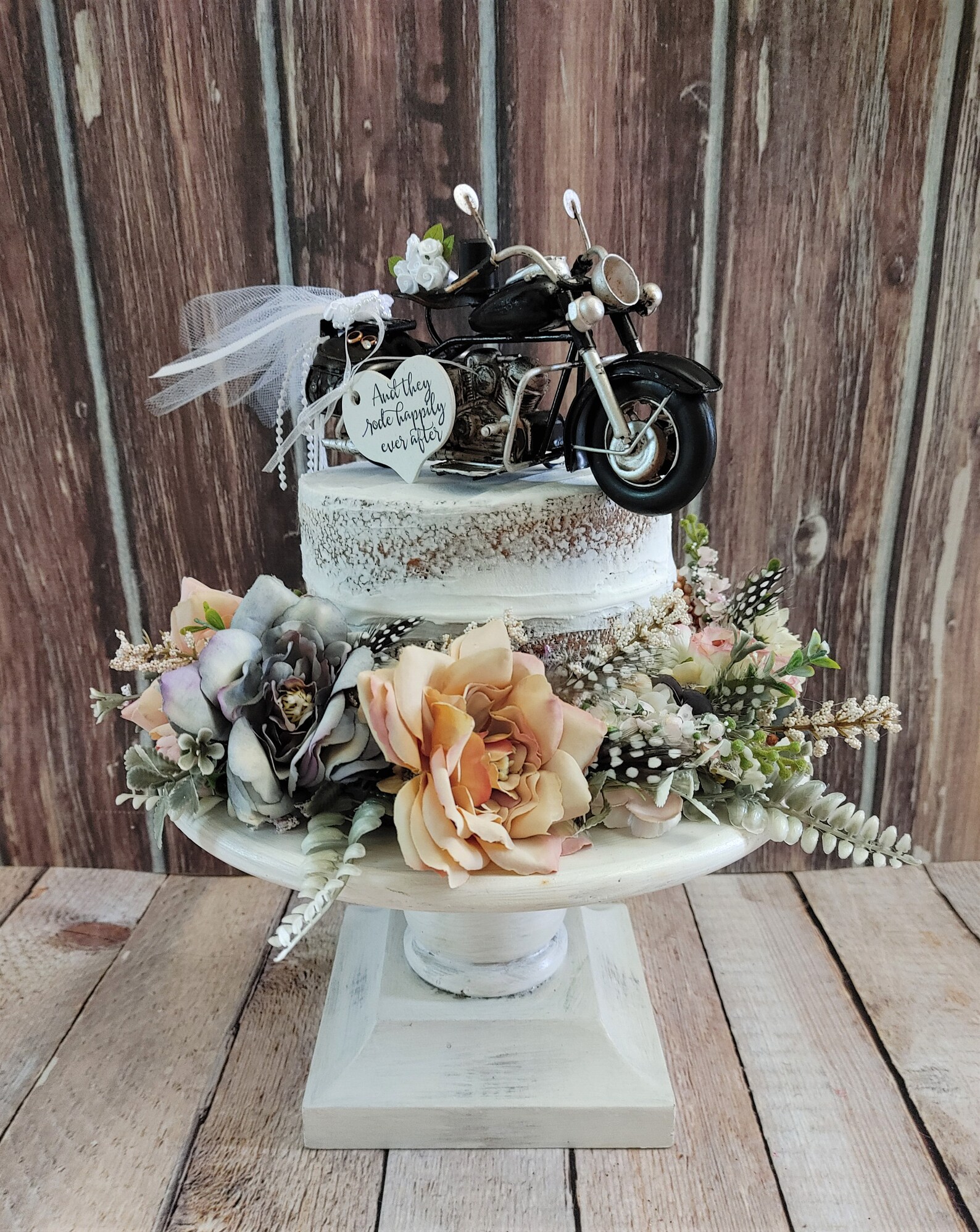 Motorcycle Wedding Cake Topper Harley Rider Motorcycle Theme Wedding ...