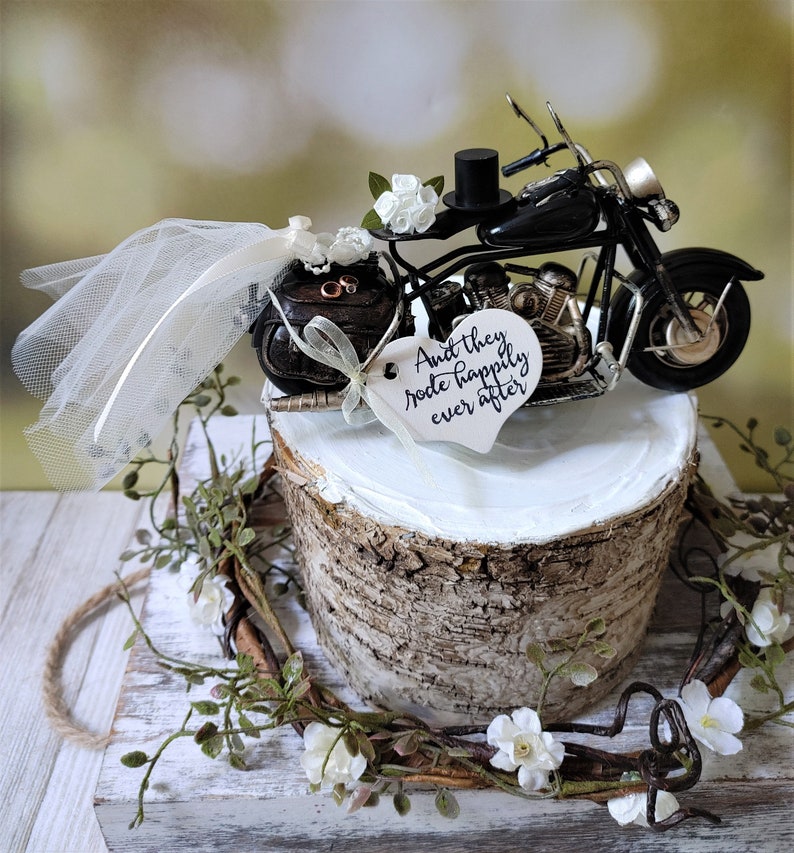 Motorcycle Wedding Cake Topper Harley Rider Motorcycle Theme - Etsy