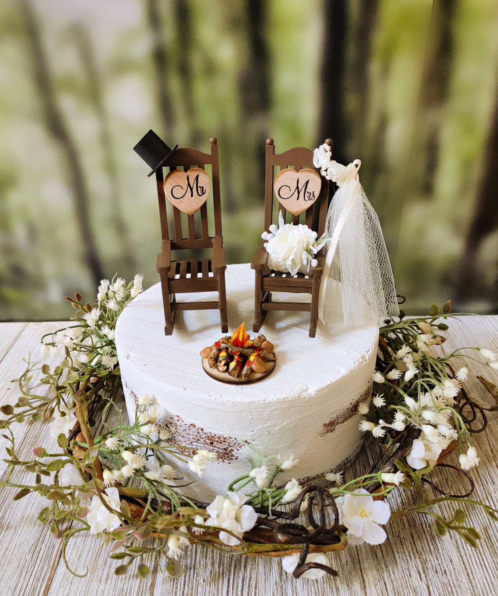 Rocking Chair-cake Topper-rustic-shabby-woodlands-mr.and Mrs-country ...