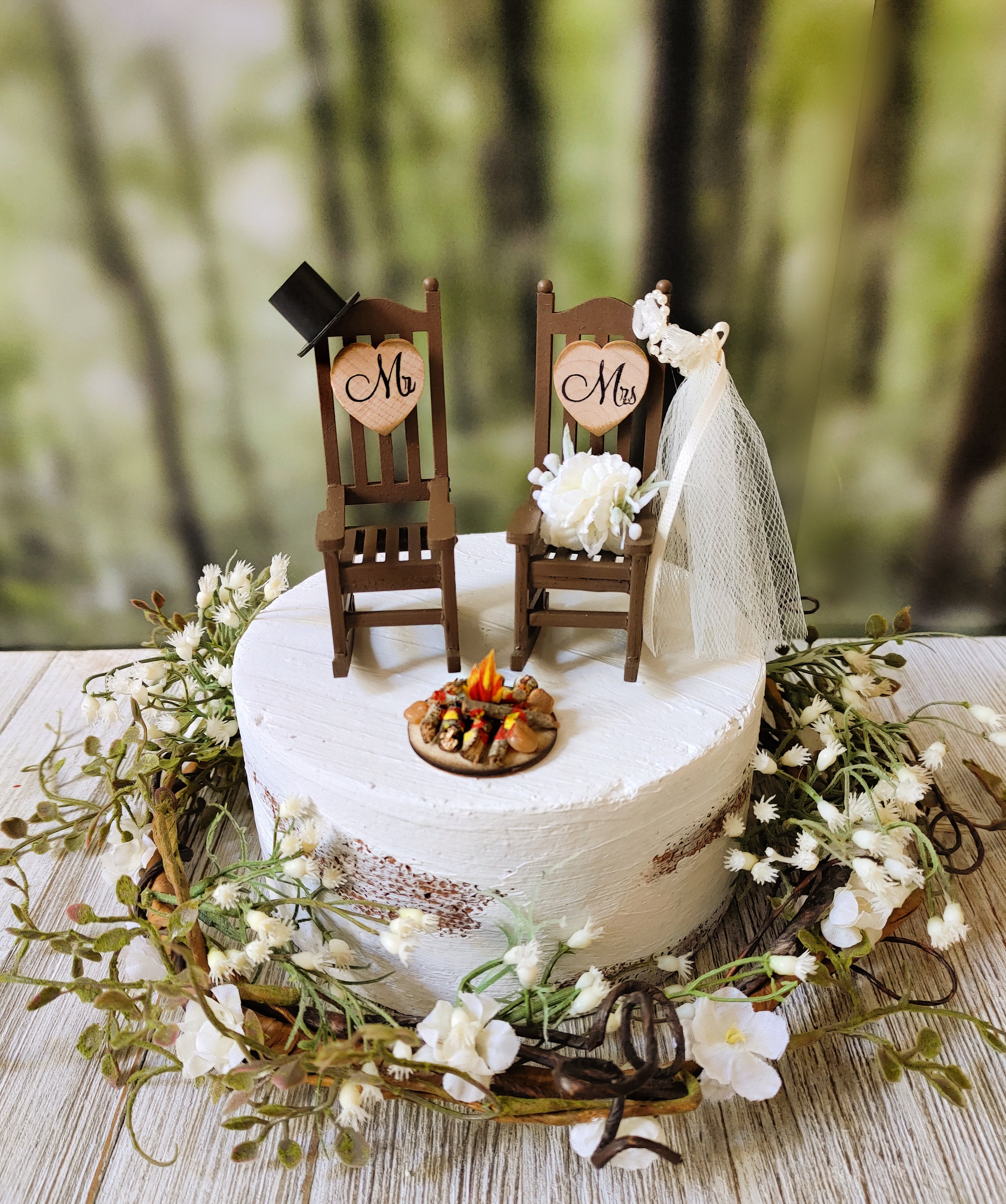 Rocking Chair-cake Topper-rustic-shabby-woodlands-mr.and Mrs-country ...