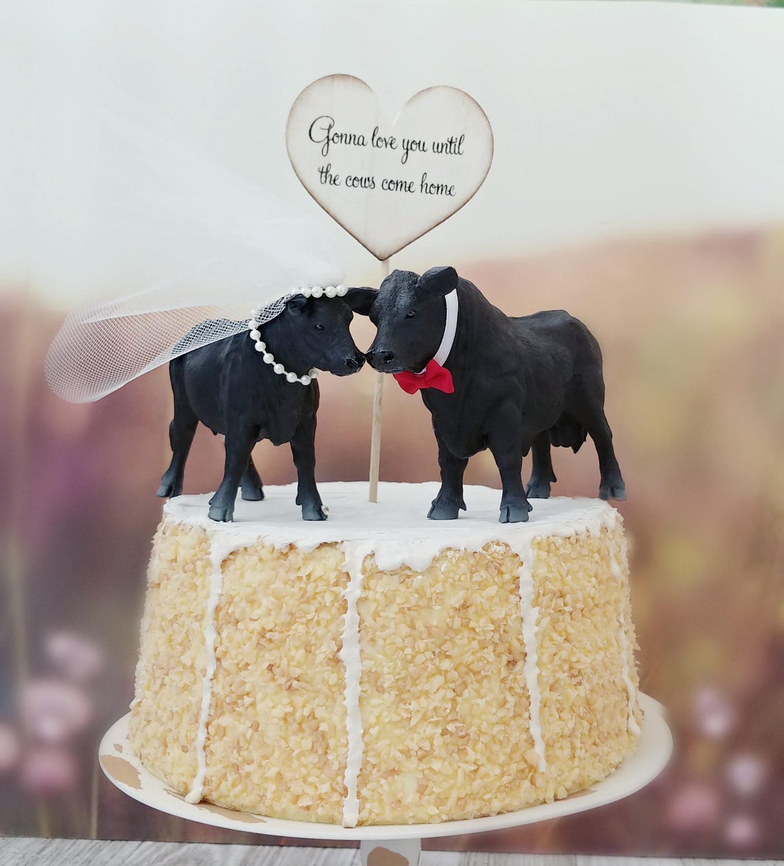 Angus Cow Cattle Bull Wedding Cake Topper Farmer Rancher Black - Etsy