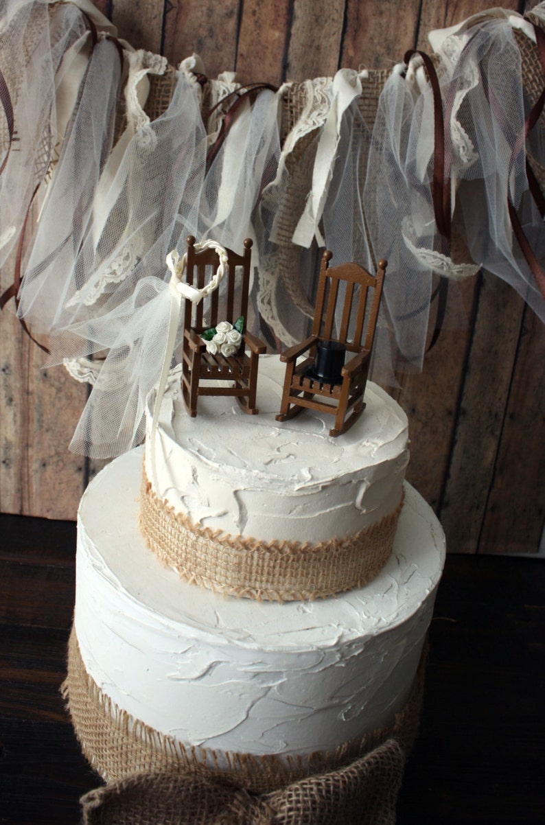 Rocking chair-cake topper-rustic-shabby-woodlands-Mr.and | Etsy