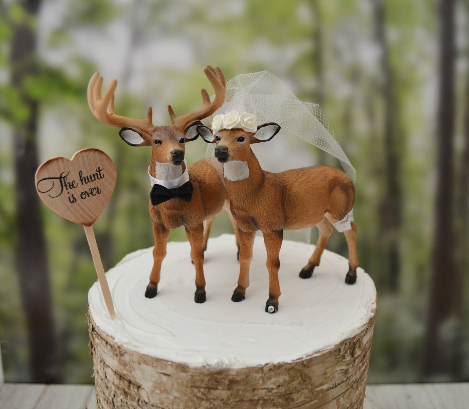 Ivory Bride-deer Wedding Cake Topper-bride and Groom-buck and Doe ...