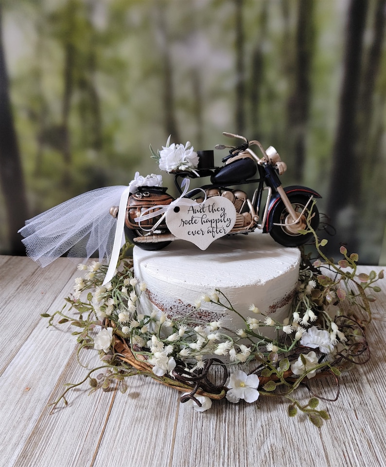 Motorcycle-ring Holder Cake Topper-ring Bearer-harley Rider-bride-groom ...