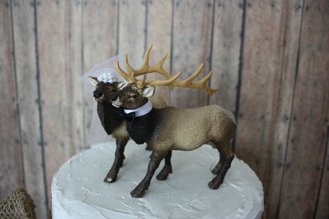 Elk-elk Hunter-wedding Cake Topper-hunting Groom-camo-hunting-rustic ...