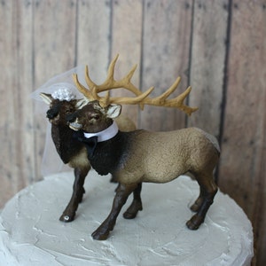 Elk-elk Hunter-wedding Cake Topper-hunting Groom-camo-hunting-rustic ...