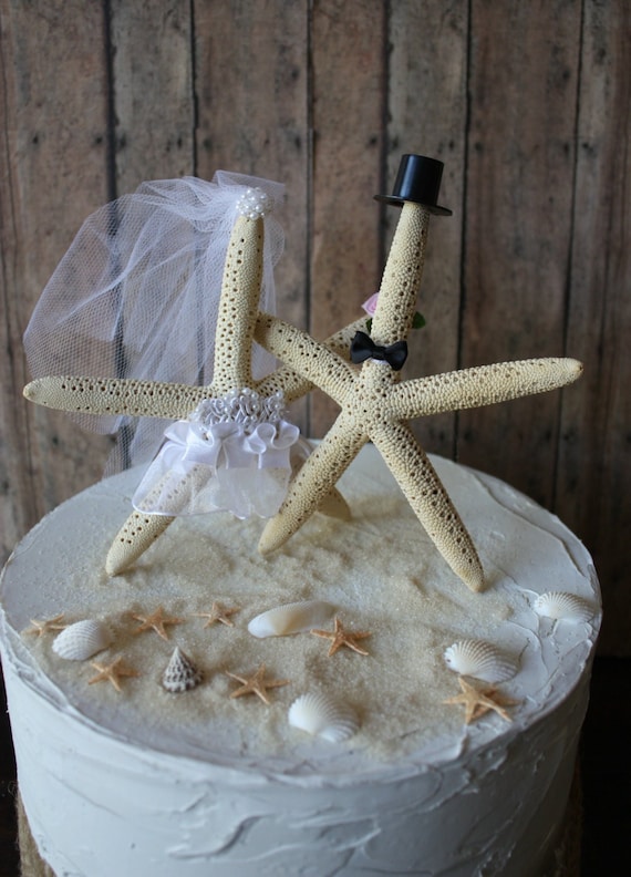 Star Fish Cake Topper-beach Themed Wedding Cake Topper - Etsy