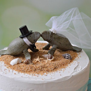 Manatee Couple Wedding Cake Topper-beach Wedding-beach Wedding Topper ...