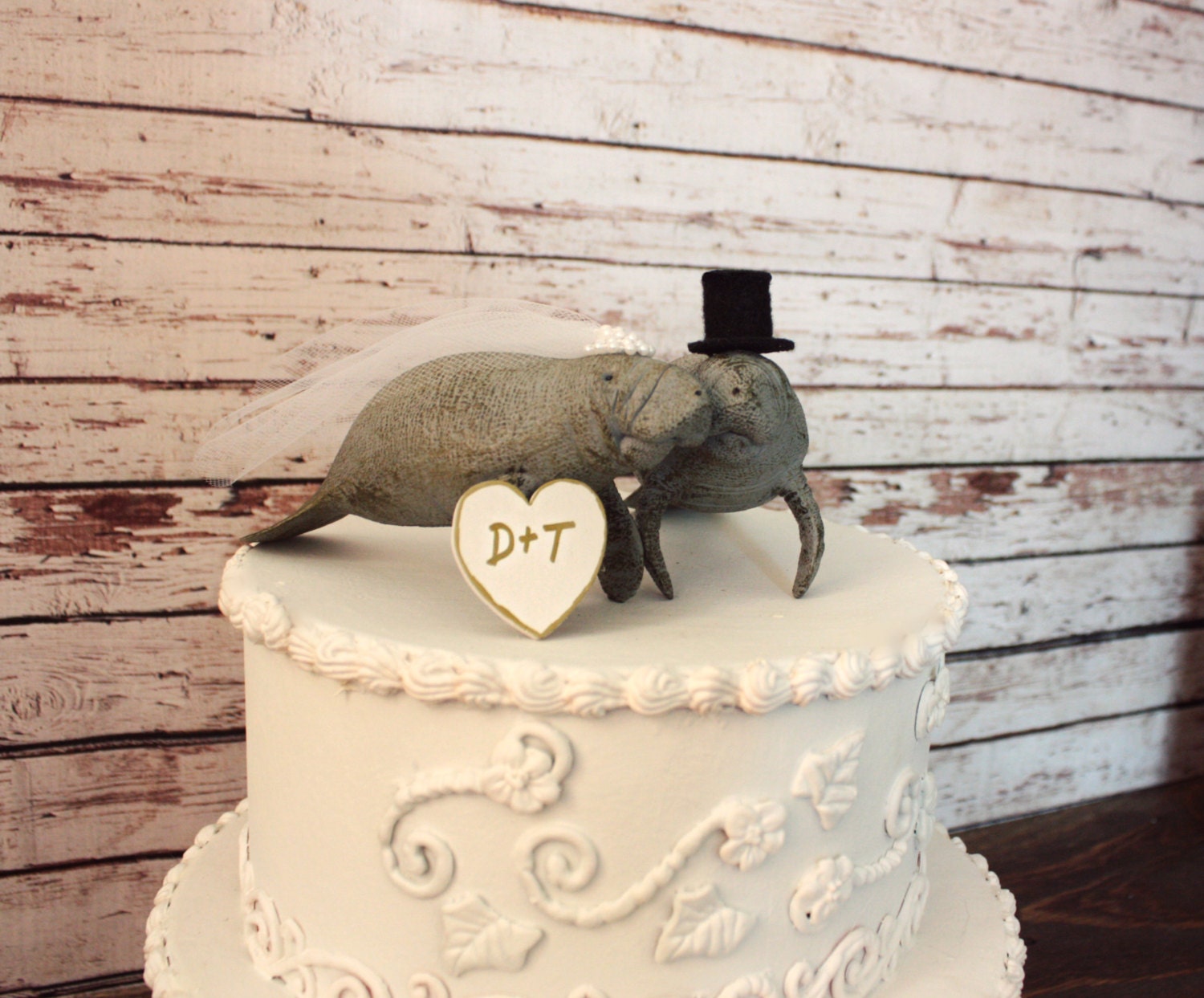 Manatee Wedding Cake Topper-beach Wedding-manatee Lover-beach - Etsy