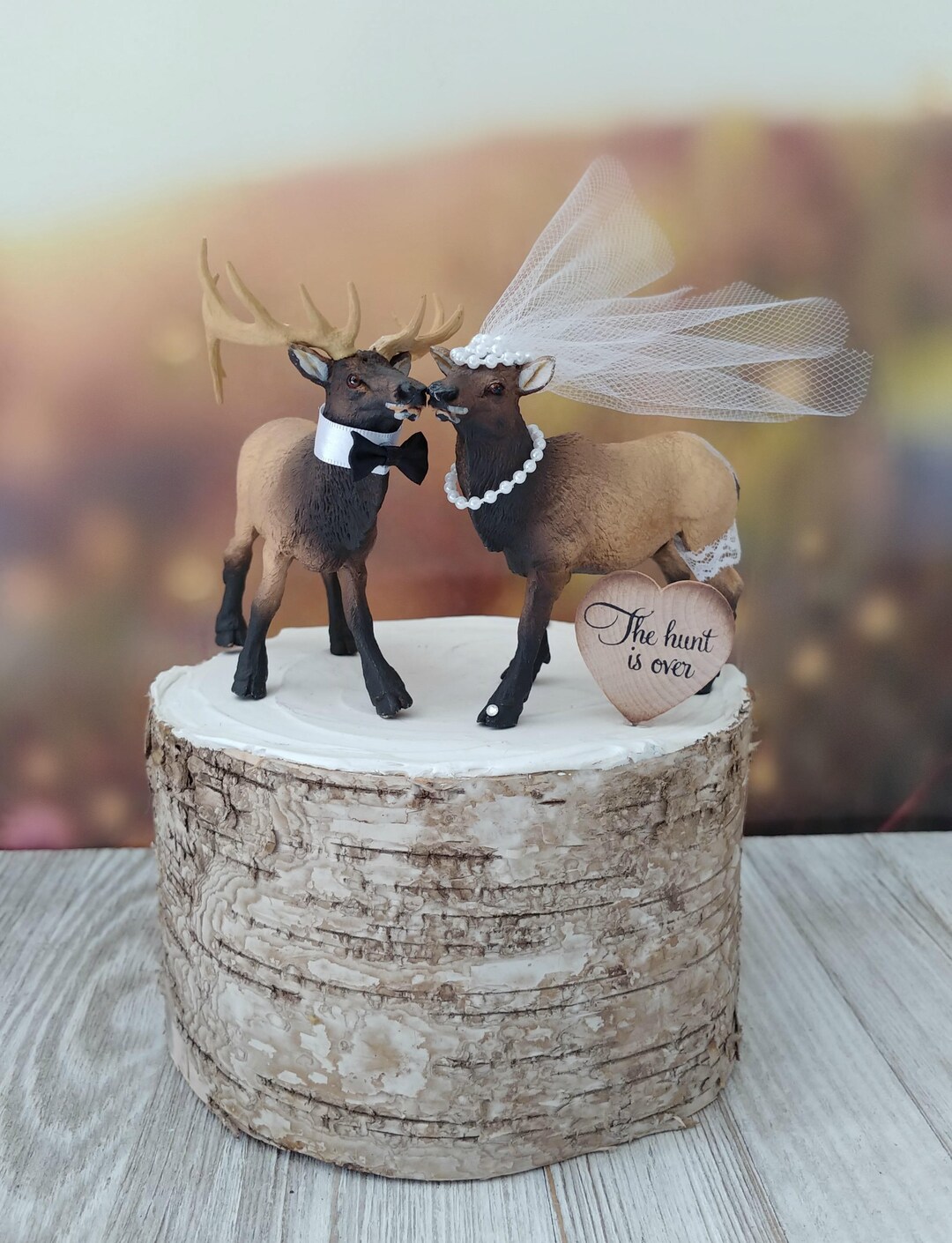 Elk-elk Hunter-wedding Cake Topper-hunting Groom-camo-hunting-rustic ...