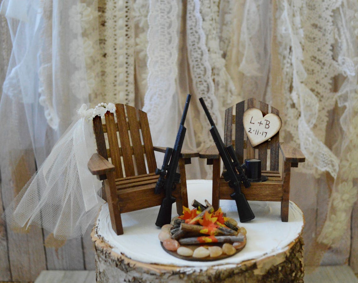 Deer Hunting Gun Wedding Cake Topper Hunting Bride Groom Shot - Etsy