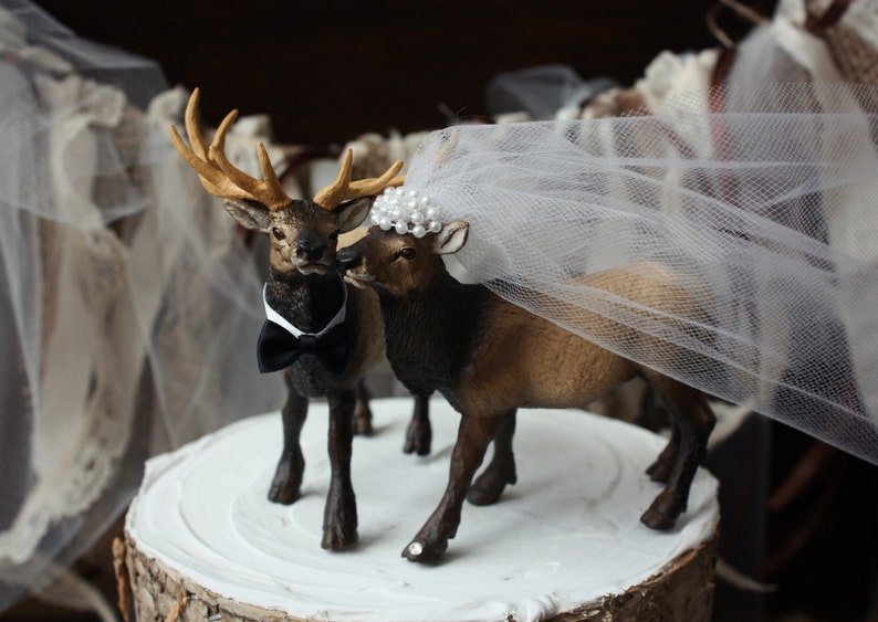 Elk Elk Hunter Wedding Cake Topper Hunting Etsy