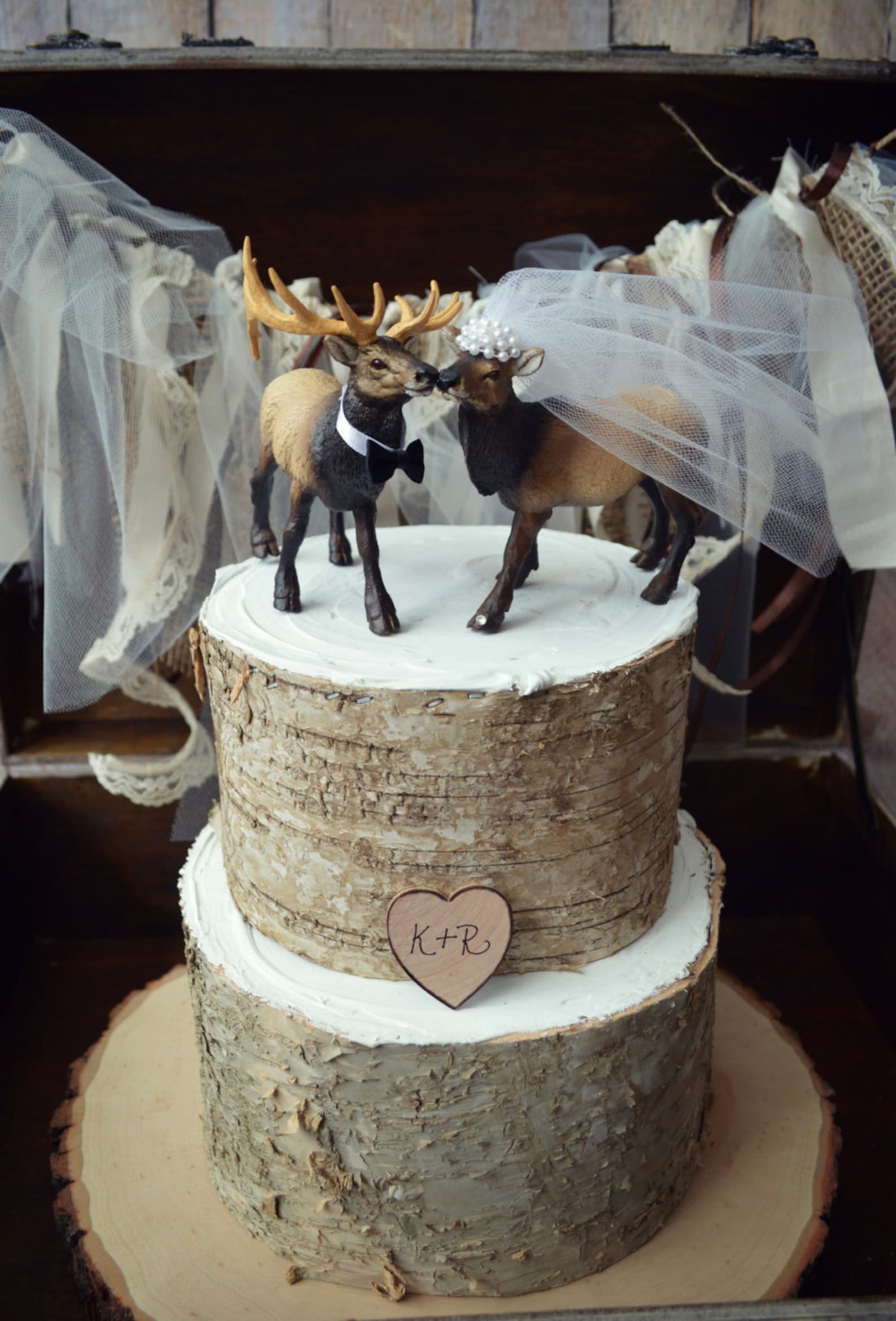 Elk Elk Hunter Wedding Cake Topper Hunting Etsy
