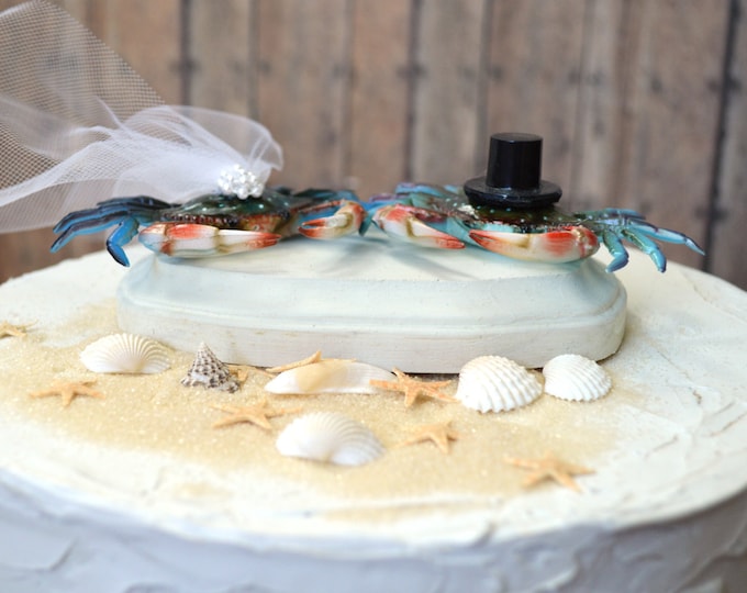 Crab Wedding Cake Topper-beach Themed Wedding-wedding Cake Topper-crab ...