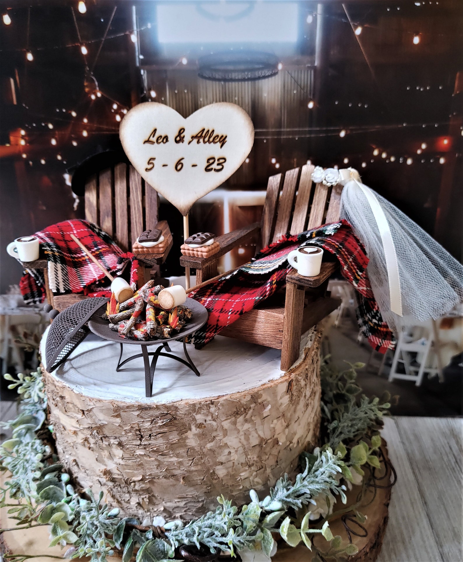Camping Theme Blanket Themed Wedding Cake Topper S'mores - Etsy