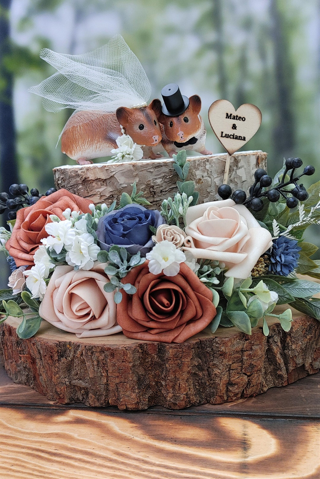 Hamster Wedding Cake Topper Small Animal Zoo Wedding Pocket Pet Bride ...