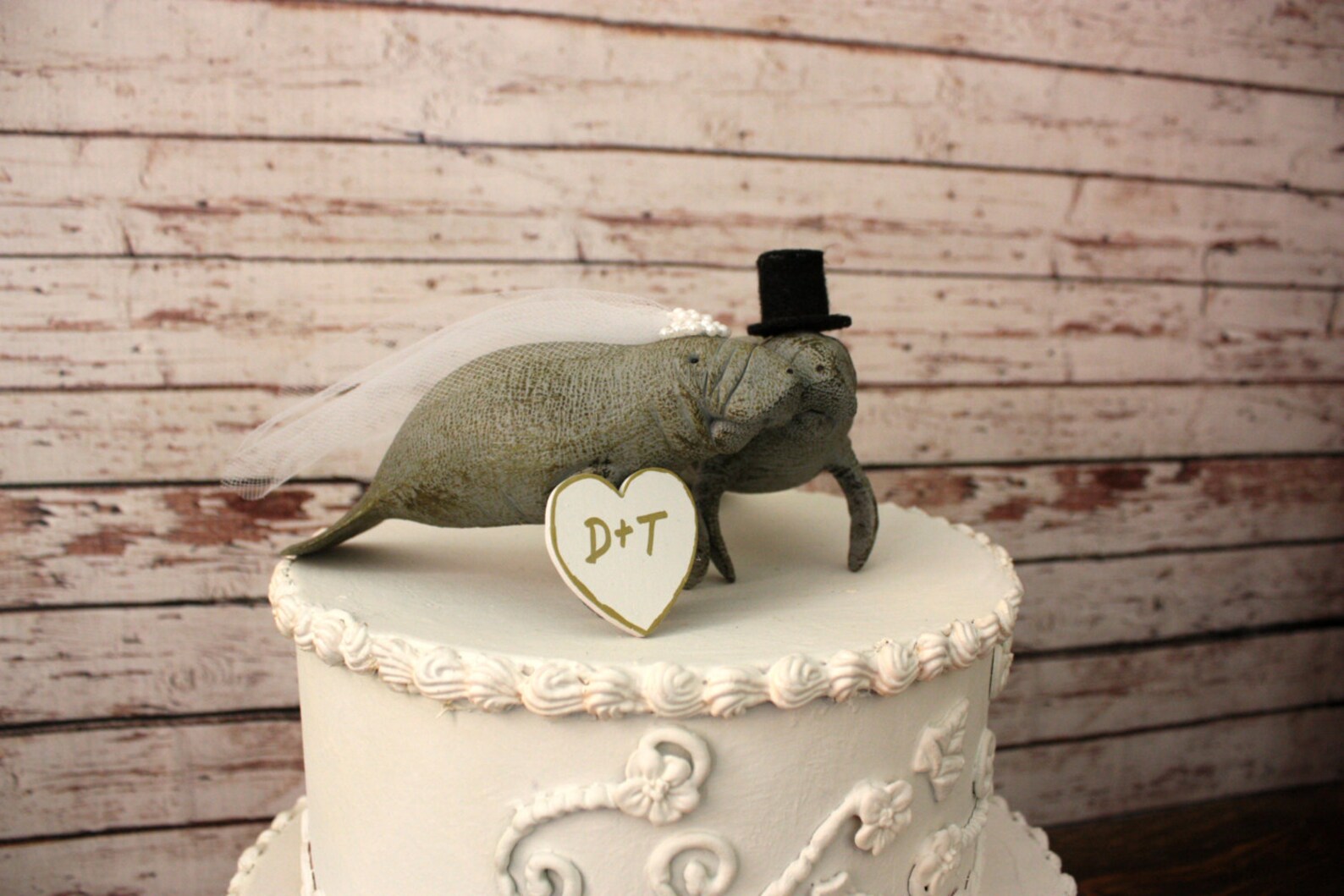 Manatee Wedding Cake Topper-beach Wedding-manatee Lover-beach - Etsy