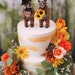 Brown Bear Grizzly Bear Fall Themed Wedding Cake Topper Sunflower ...