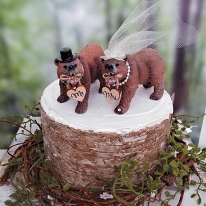 Grizzly Bear Wedding Cake Topper Mr and Mr Bear Cake Topper Zoo Animal ...