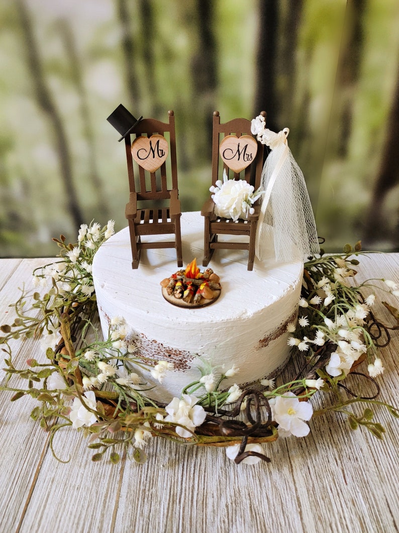 Rocking Chair-cake Topper-rustic-shabby-woodlands-mr.and Mrs-country ...