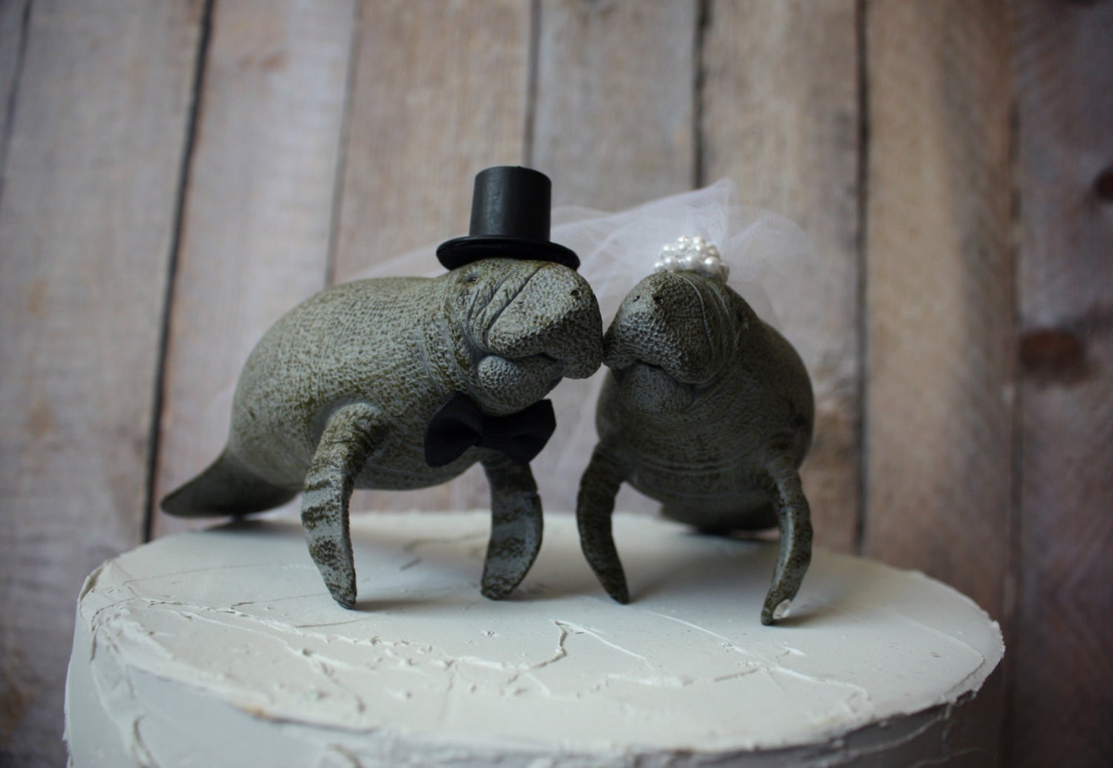 Manatee Couple Wedding Cake Topper-beach Wedding-beach Wedding - Etsy