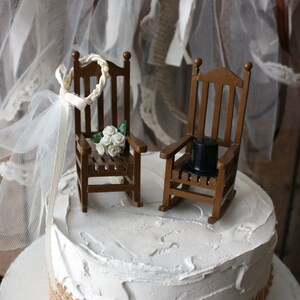 Rocking chair-cake topper-rustic-shabby-woodlands-Mr.and | Etsy