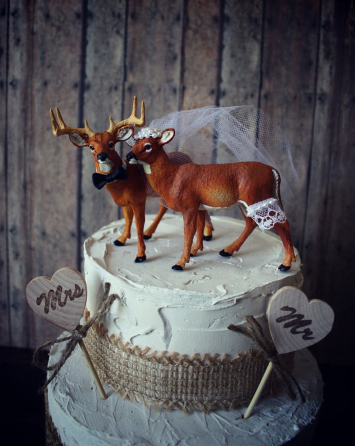 Buck and Doe-wedding-cake Topper-bride-groom-deer-hunter-camouflage-mr ...