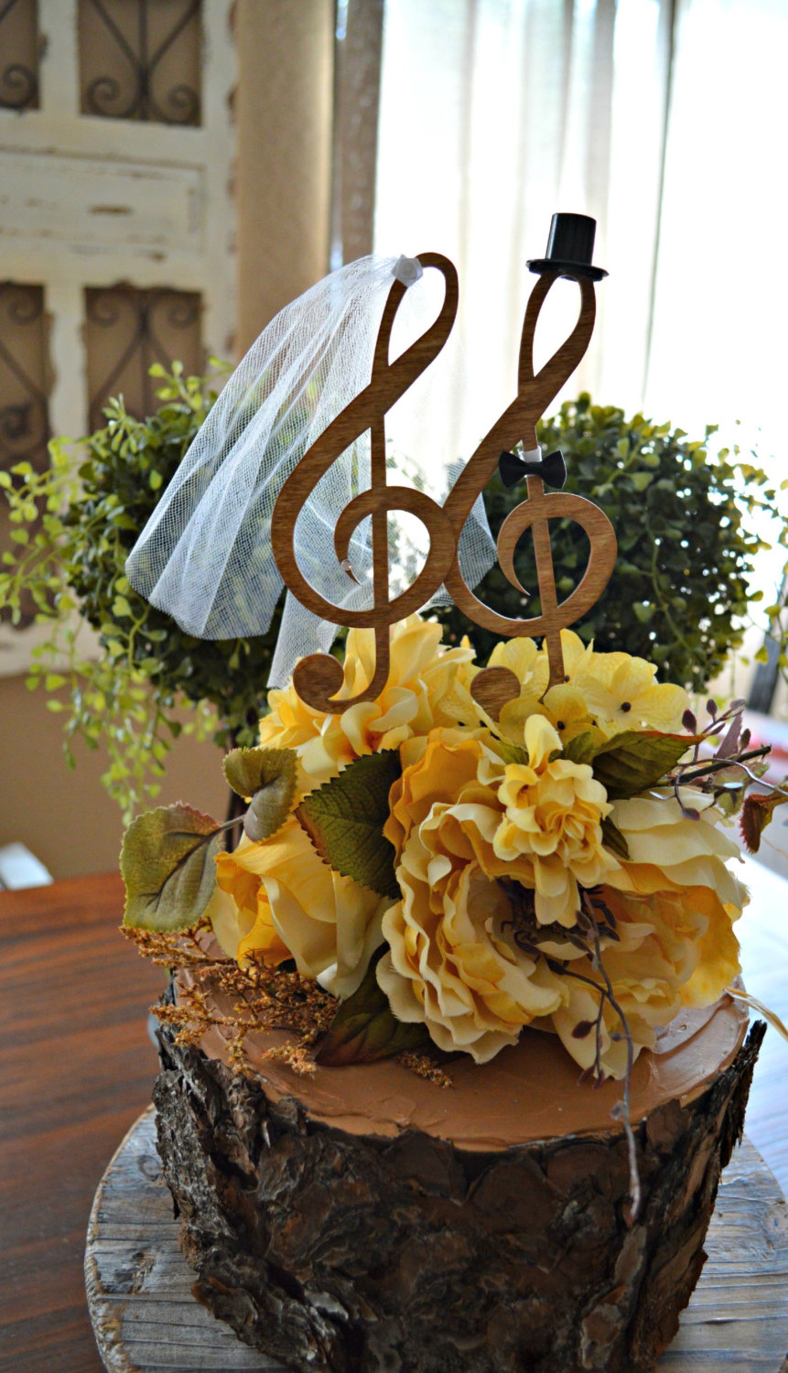 Music Note Wedding Cake Topper Singer Musician Treble Clef Cake Topper ...