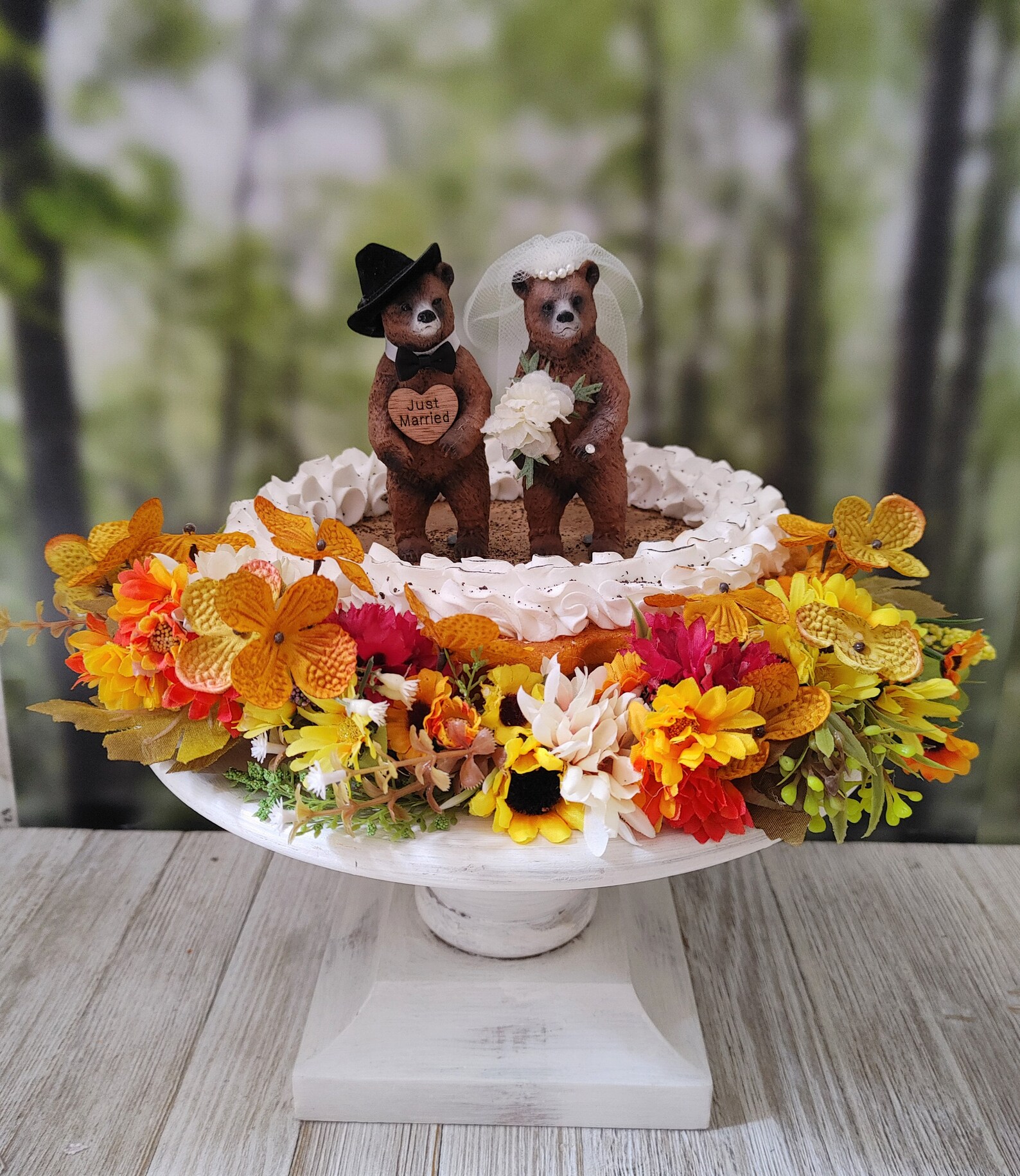 Brown Bear Grizzly Bear Fall Themed Wedding Cake Topper - Etsy