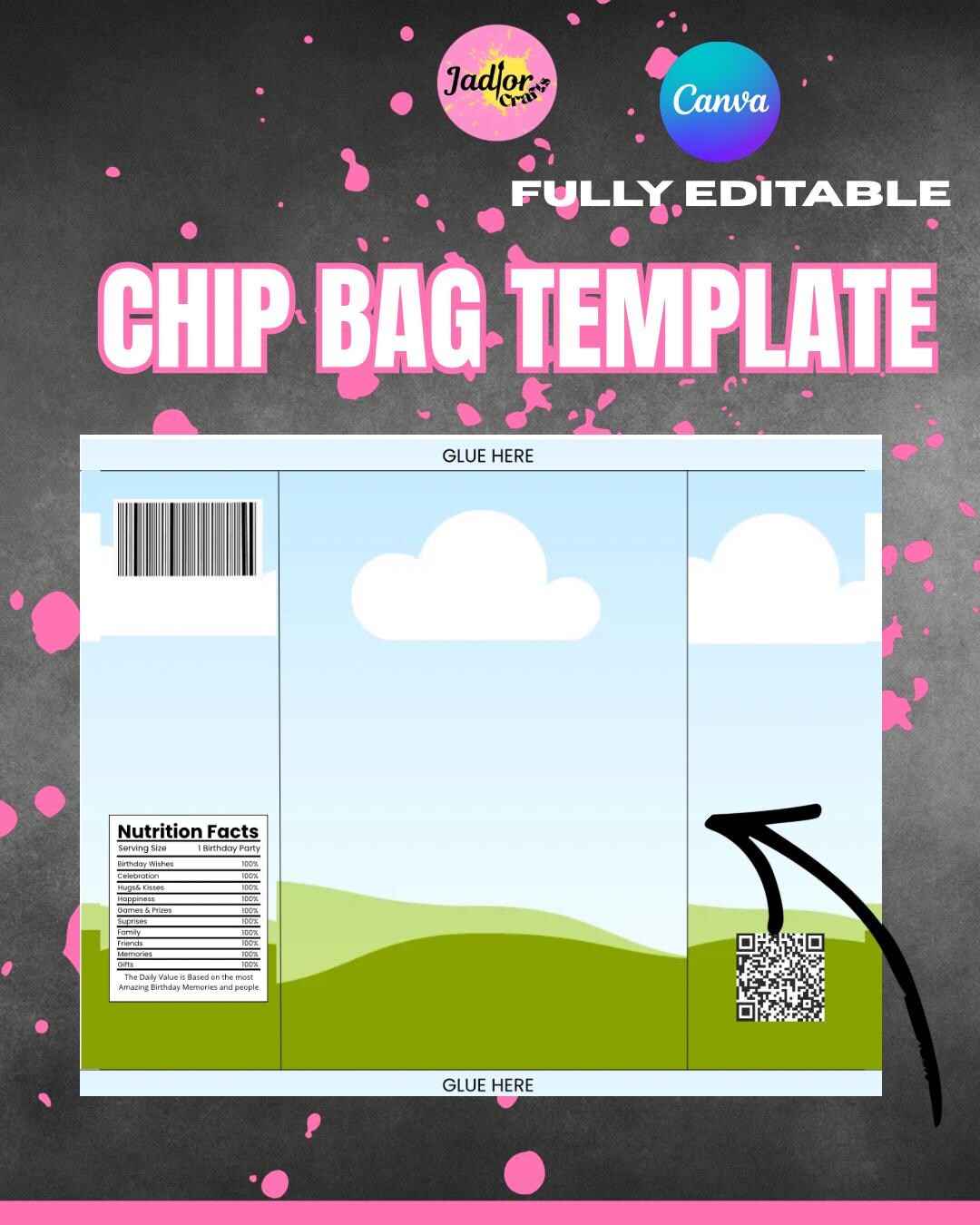 Chip Bag Template - Etsy