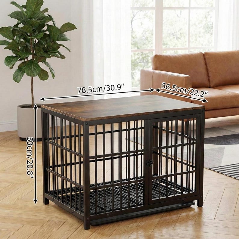 Modular Dog Crate Furniture | Expandable Wooden Kennel End Table ...