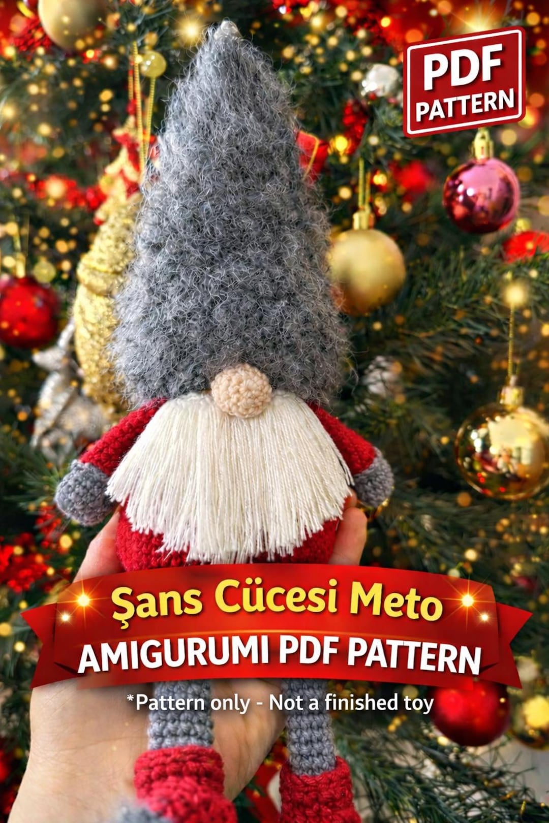 Amigurumi Christmas Gnome PDF Pattern – Lucky Dwarf Meto – Scandinavian ...