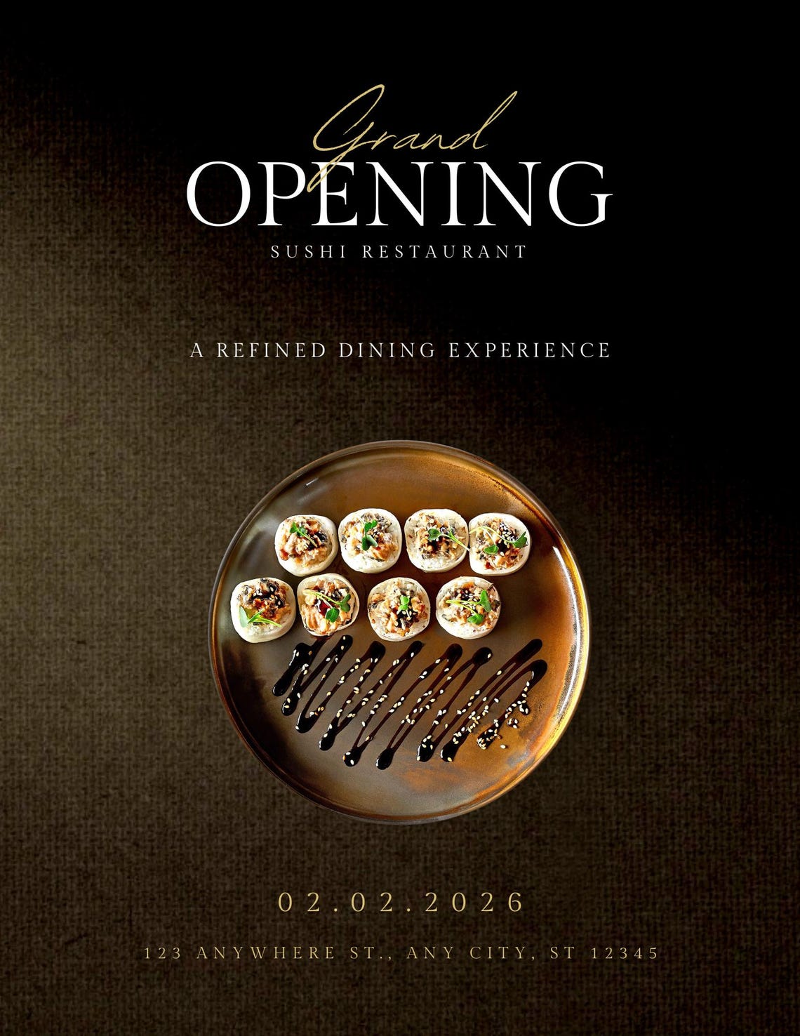 Luxury Restaurant Flyer Canva Template | Fine Dining Grand Opening - Etsy
