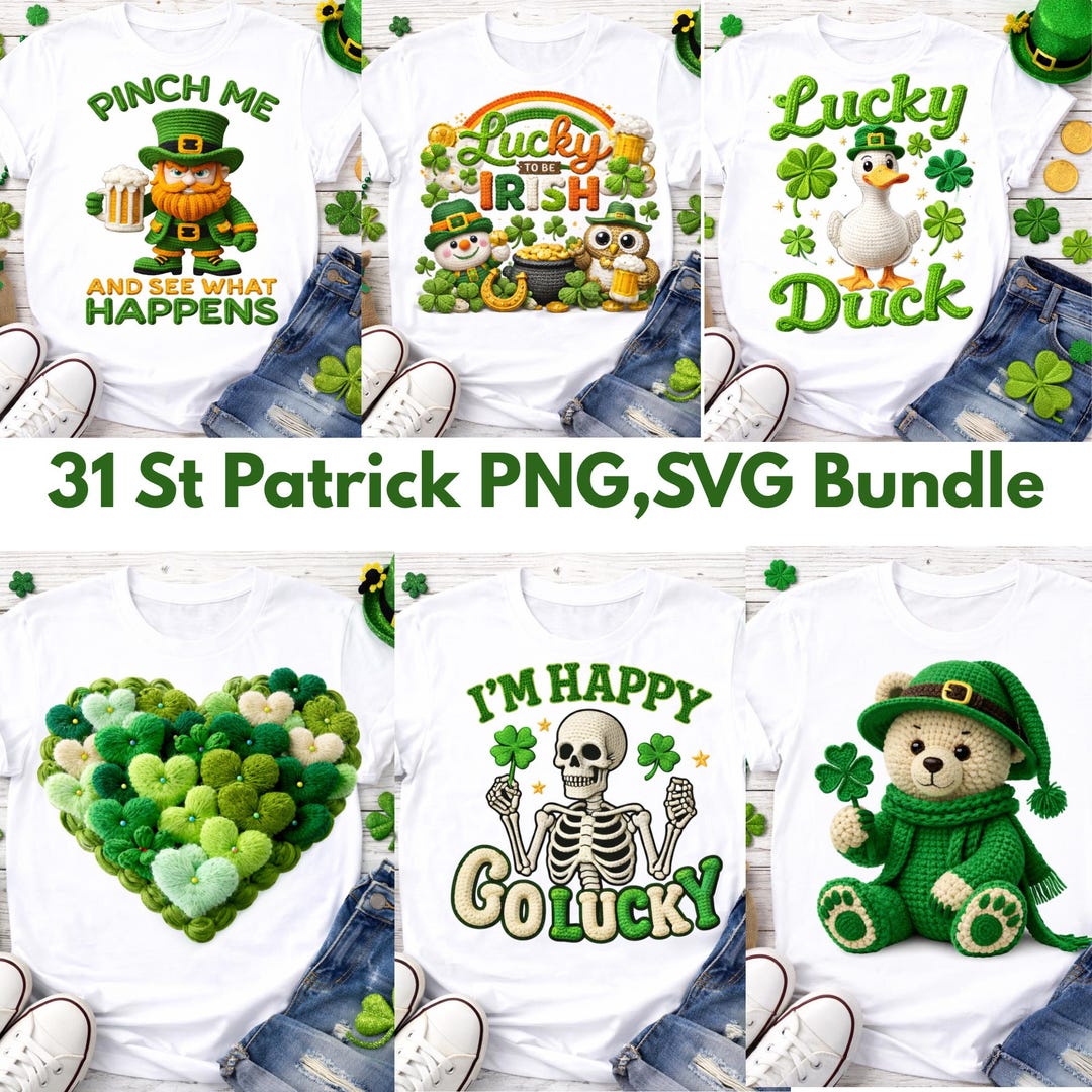 31 St Patrick's Day Png Bundle Faux Yarn Feeling Lucky Shamrock ...