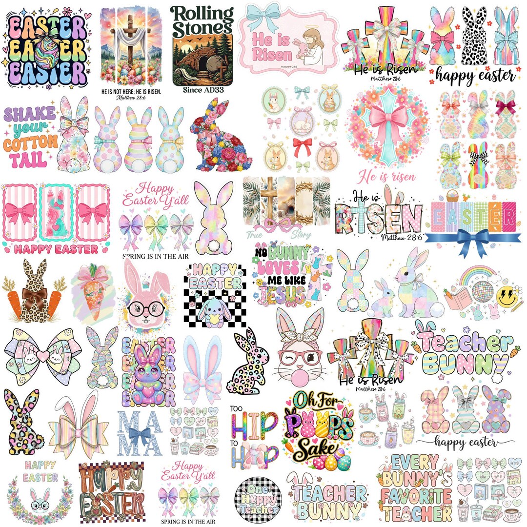 50 + Easter Mega Bundle Png, Easter Png Bundle, Christian Easter Png ...