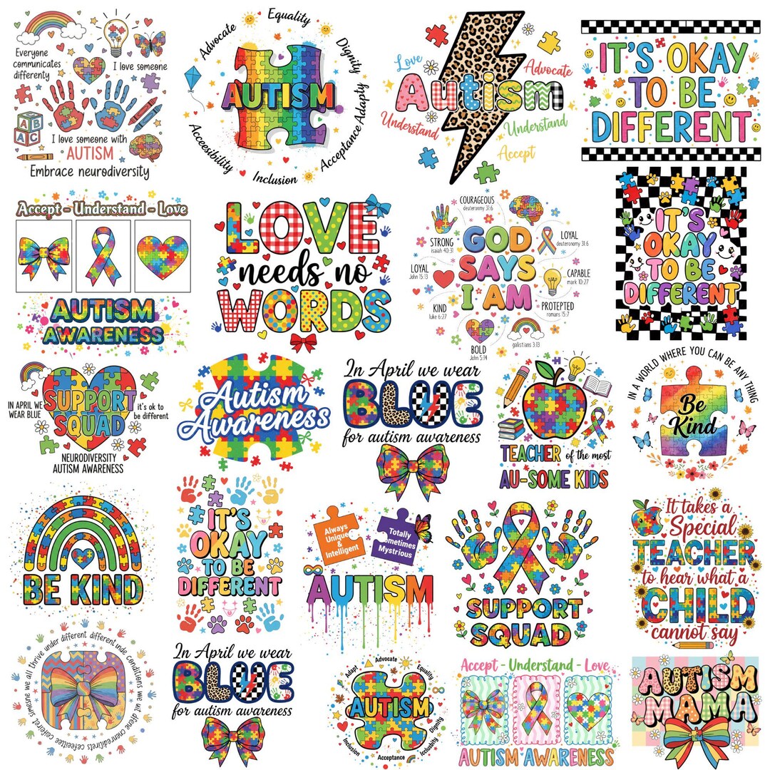 20 Autism Awareness Bundle Png, Everyone Communicates Differently Png ...