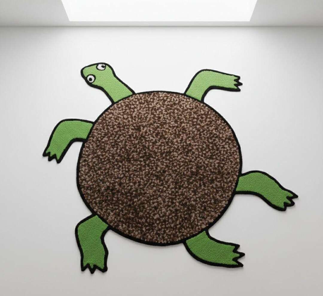 Turtle Shaped Rug – Handmade Tufted Animal Carpet for Kids Room ...