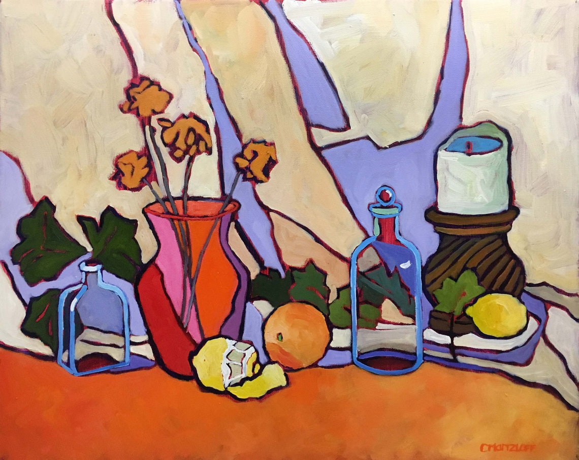 Original Screen Print Still Life Wall Art Floral Art - Etsy