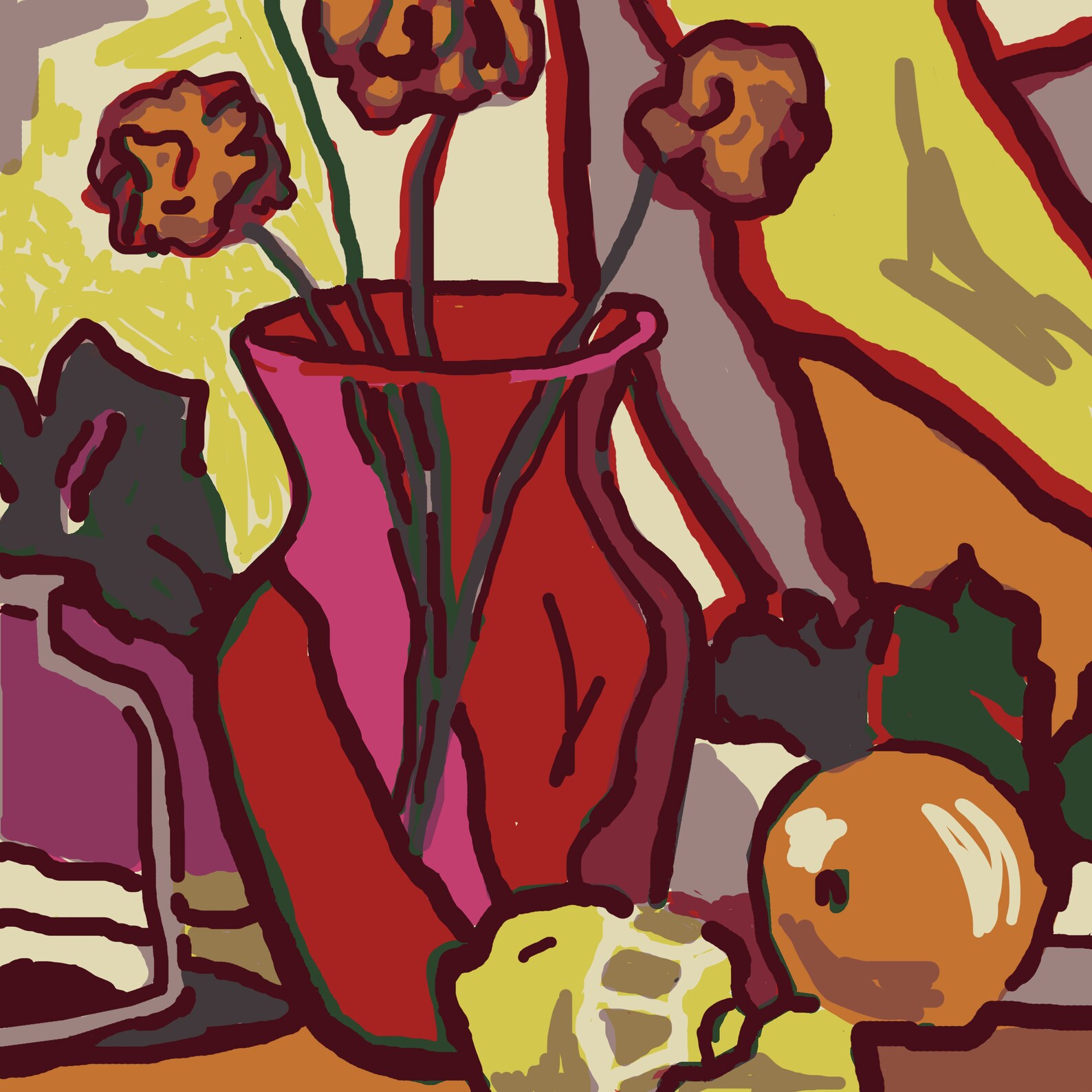 Original Screen Print Still Life Wall Art Floral Art - Etsy