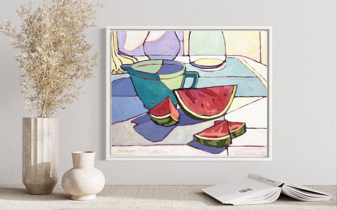 Watermelon Delight Artwork Still Life Oil Painting on - Etsy