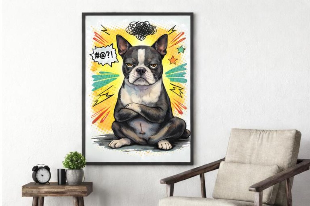 Sulky Dog Digital Illustration – Pop Art Street Art Poster - Etsy