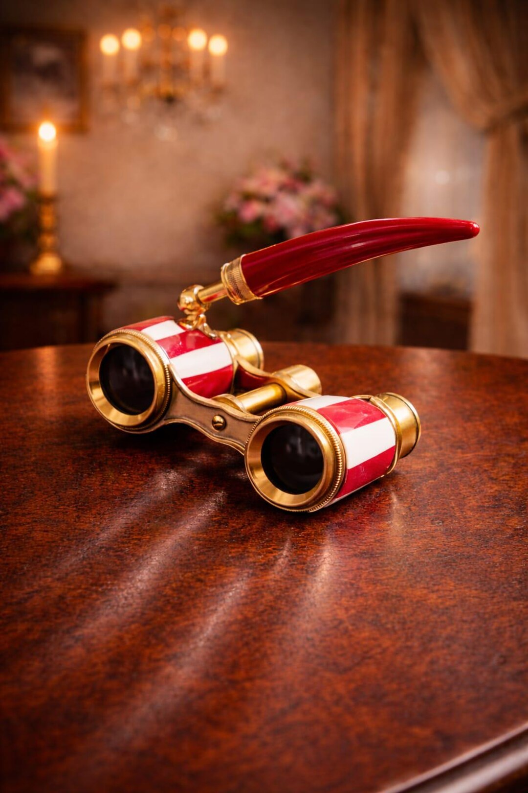 Antique Vintage Opera Glasses Binoculars White Mother of Pearl & Handle ...