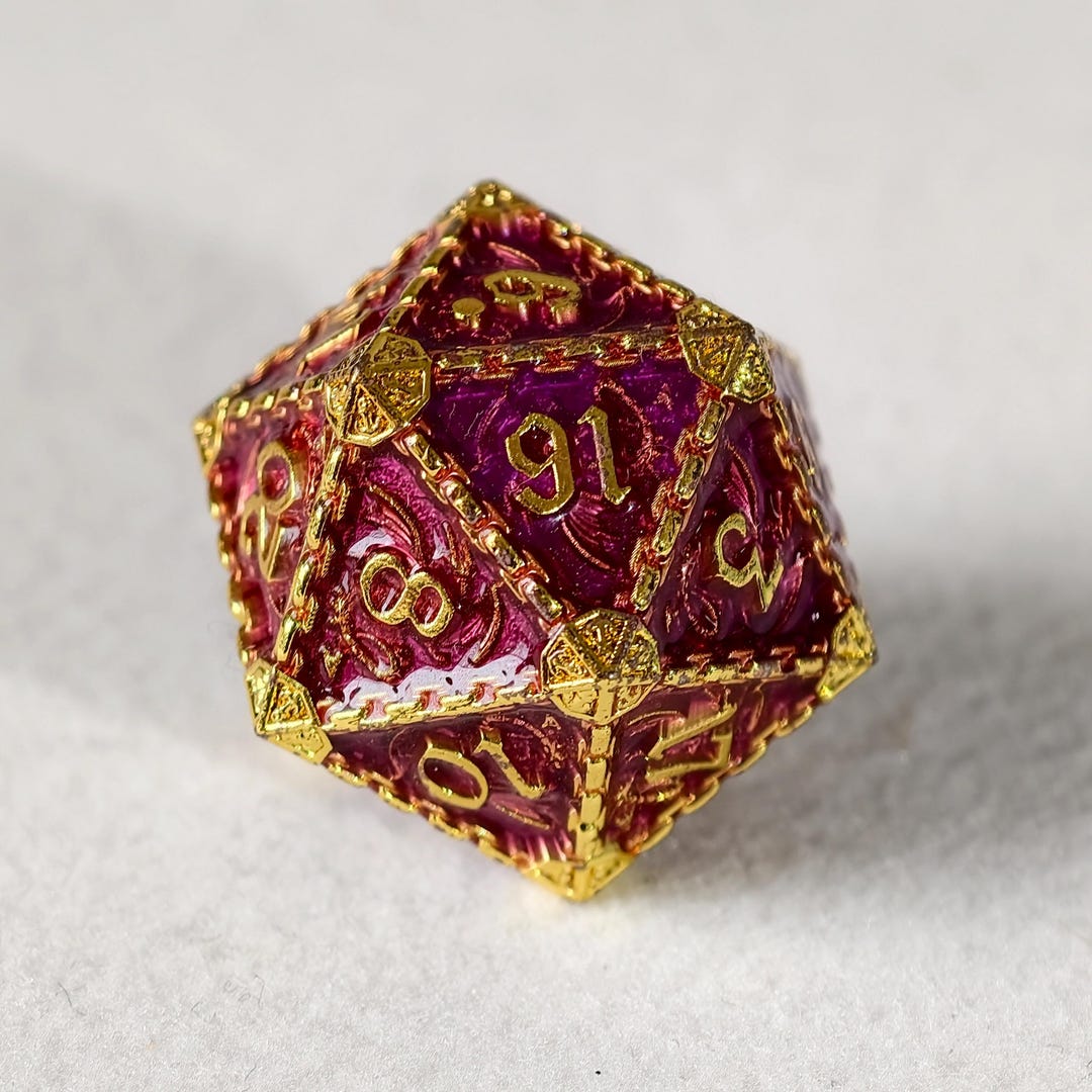 Handmade Solid Metal DND Dice Set, Polyhedral D&D Dice, Tabletop Role ...