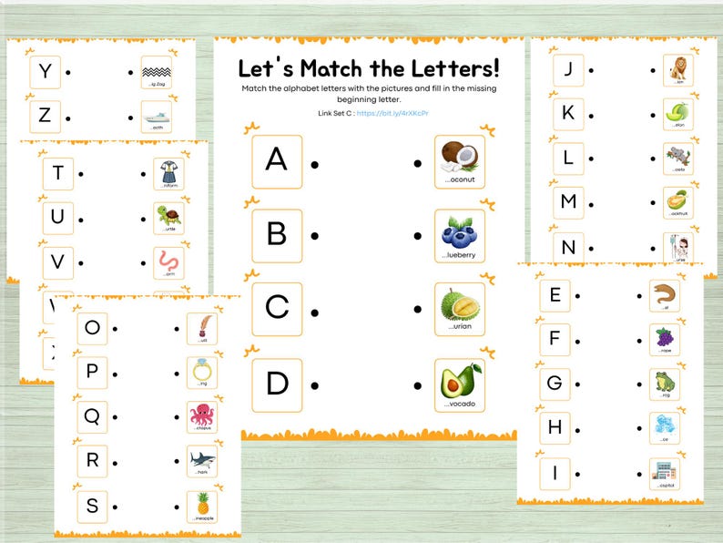 Alphabet Matching Worksheets | Alphabet Recognition | Beginning Sounds ...